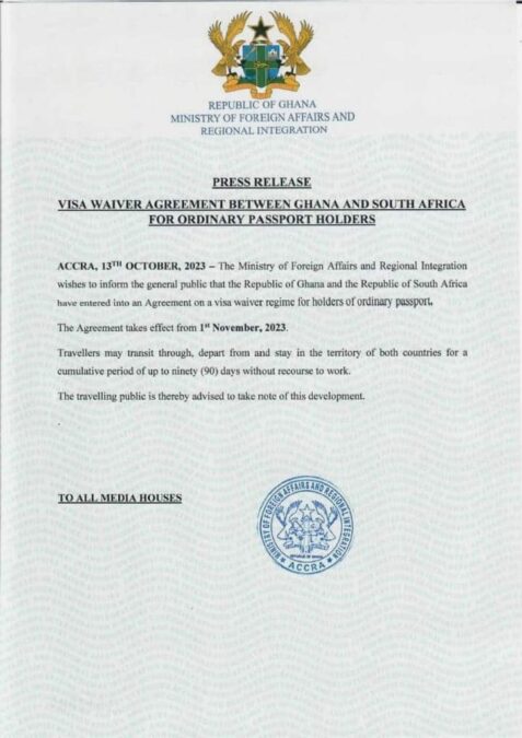 Ghanaians Can Now Travel to South Africa Without Visa (Visa Free ...